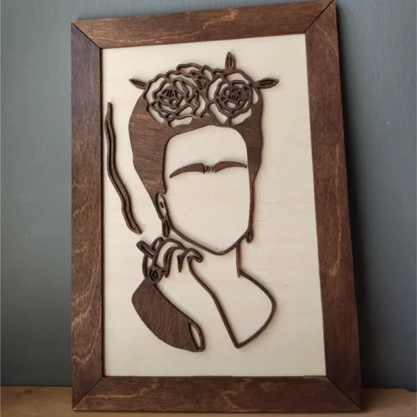 Frida Kahlo Επιτοίχιο 3D Xειροποίητο Ξύλινο Κάδρο Frida Kahlo - Symmetree
